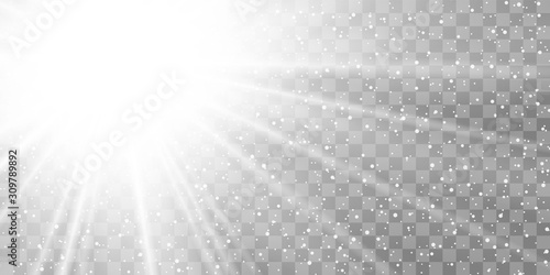 Light ray flare isolated on transparent background. Shine bright sun ...