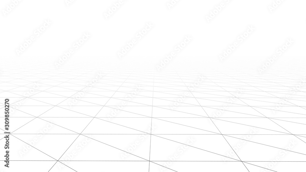 Vector gradient perspective grid. Detailed lines on white background ...
