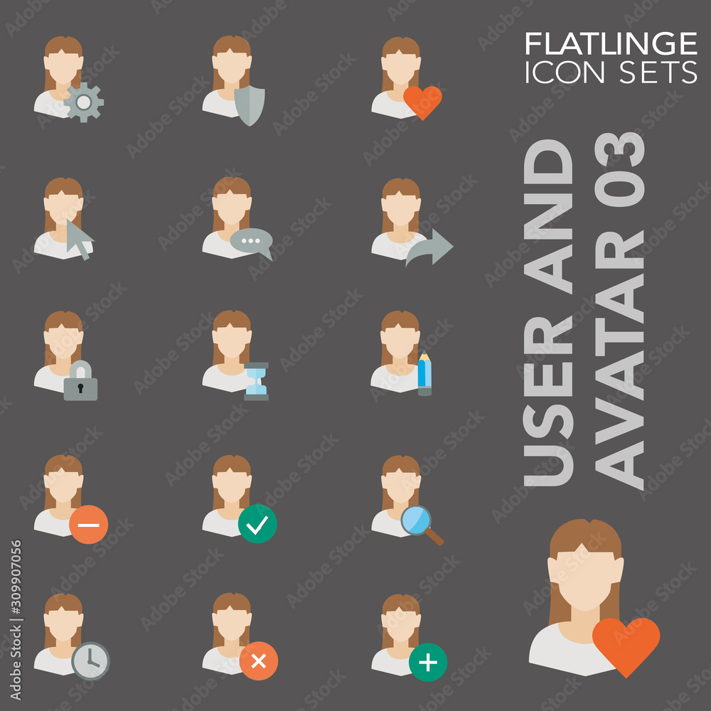High quality colorful icons of user and avatar. Flatlinge are the best ...