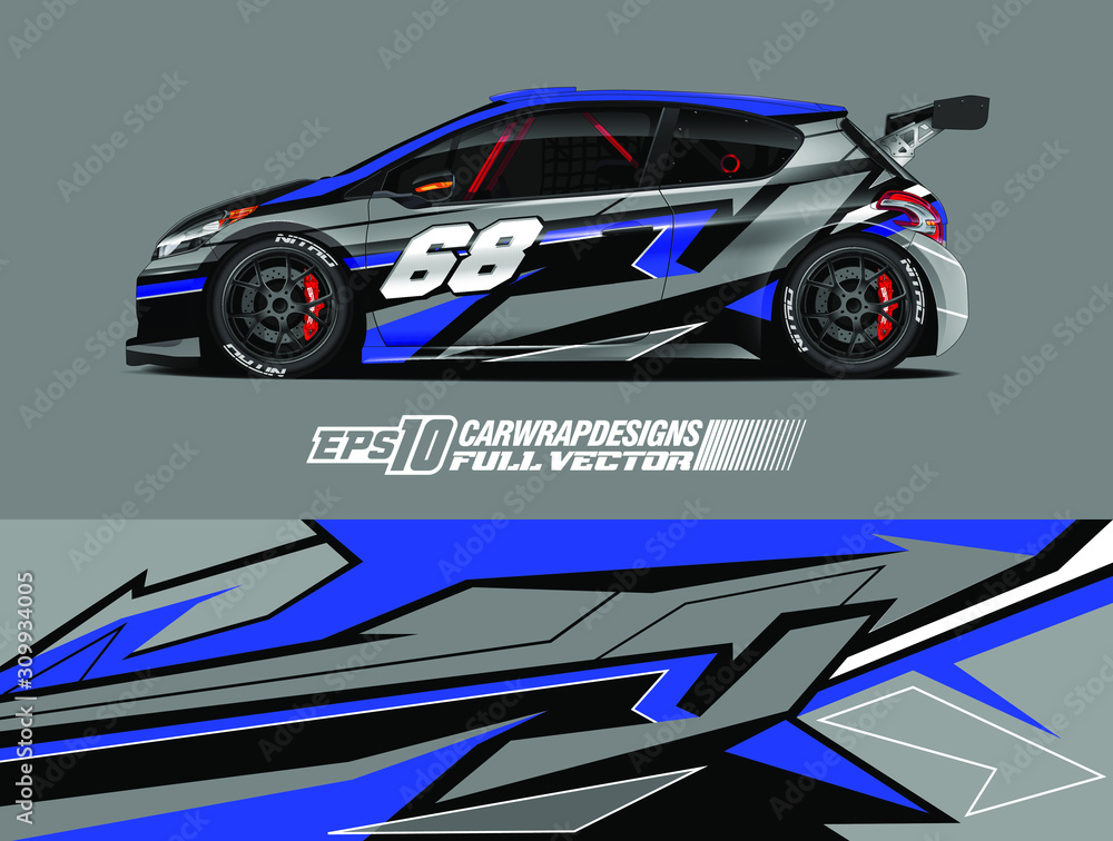 Car wrap design vector. Graphic abstract stripe racing background kit ...