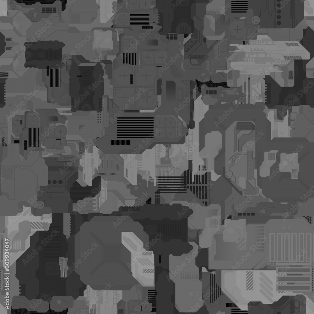 8K greyscale tech city cyberpunk displacement map texture for 3d ...