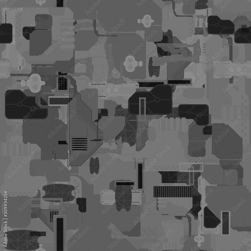 8K greyscale tech city cyberpunk displacement map texture for 3d ...