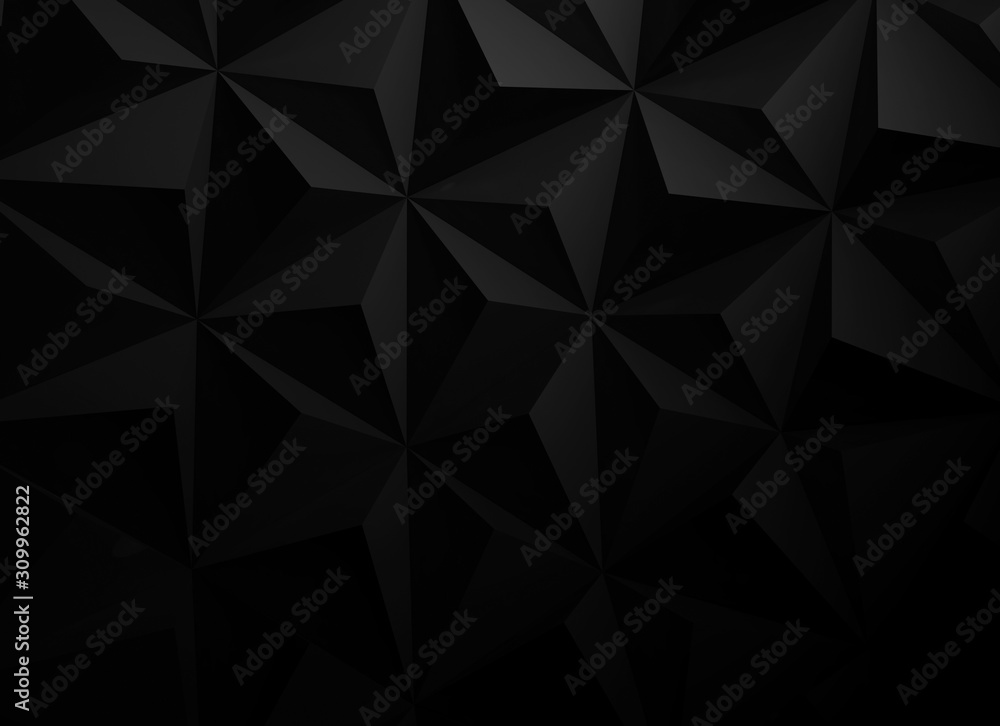 Abstract black background pattern 3d low-poly Stock Illustration ...
