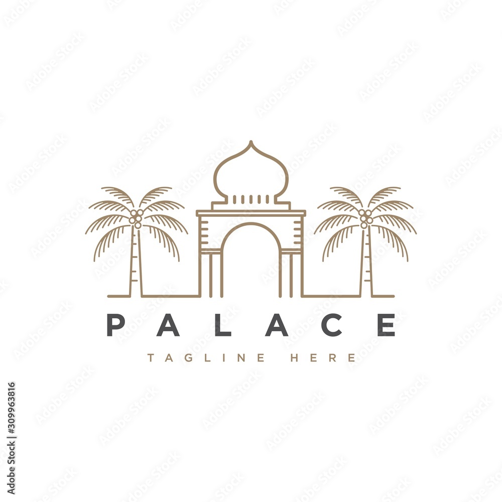 Palace logo design illustration.Palace symbol vector template Stock ...