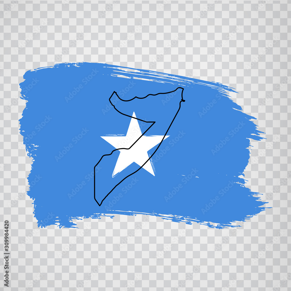 Image vectorielle Stock Flag Somalia from brush strokes and Blank map ...