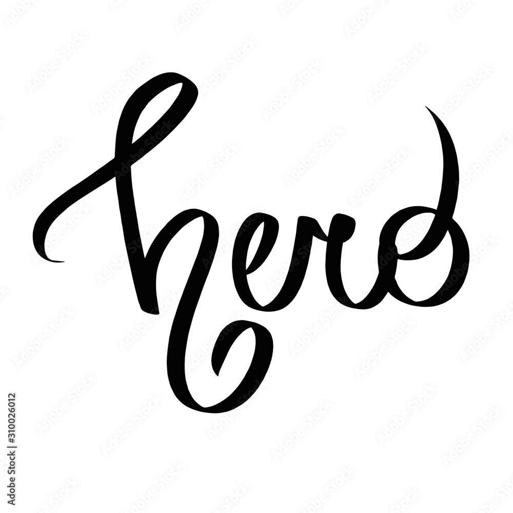 Ilustración de Stock Hero black calligraphic word font design ...