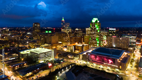 Raleigh, NC skyline at night Stock Photo | Adobe Stock