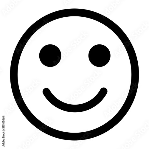 smiley face emoticon / emoji line art vector icon for apps and websites ...