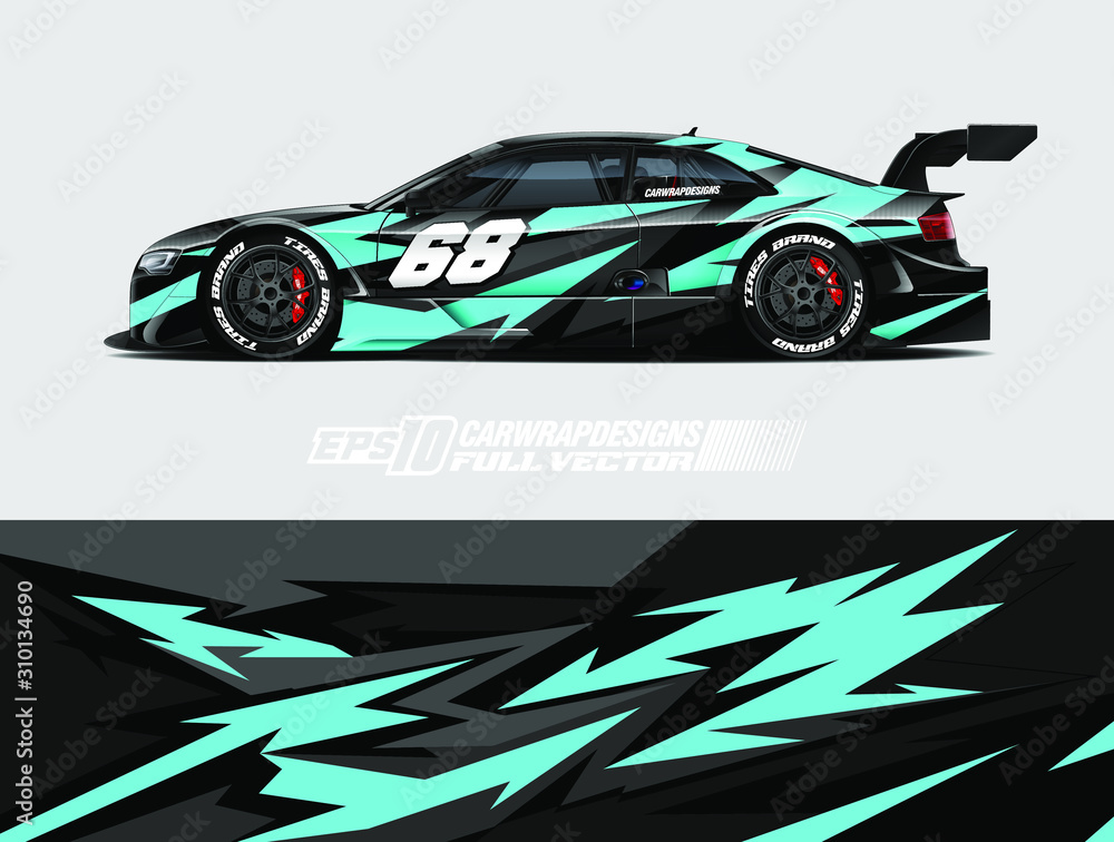 Car wrap design vector. Abstract stripe racing background kit for wrap ...