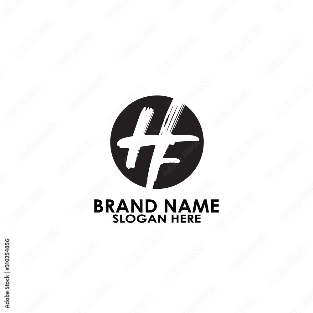 abstract business letter hf logo vector Stock Vector | Adobe Stock