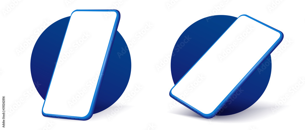 Smartphone frame less blank screen. Mockup generic device. Vector ...