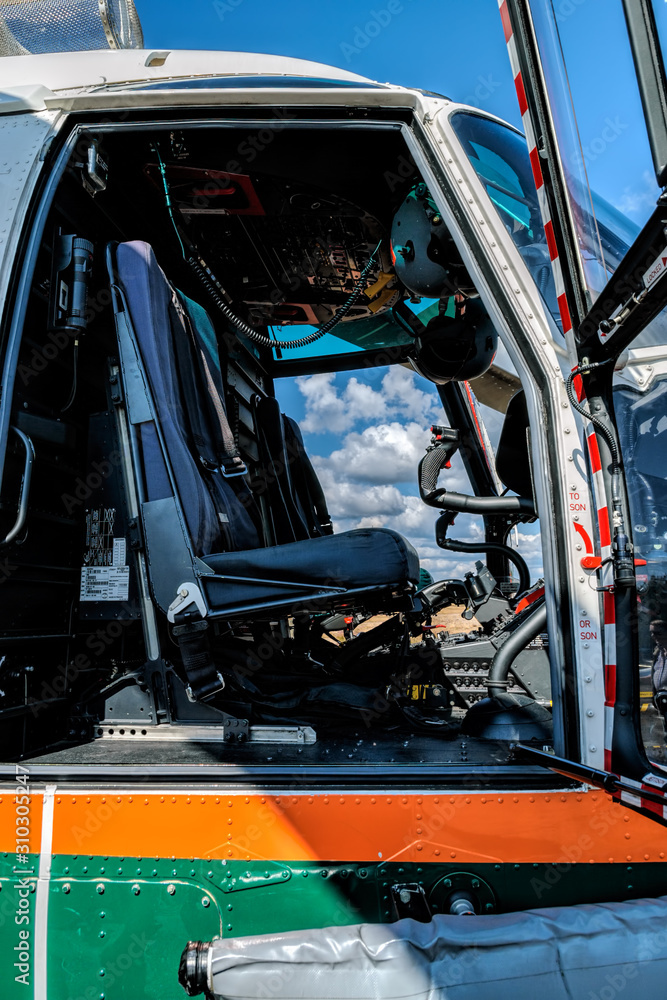 Cockpit interior of Airbus Helicopters H215 (formerly Eurocopter AS332 ...