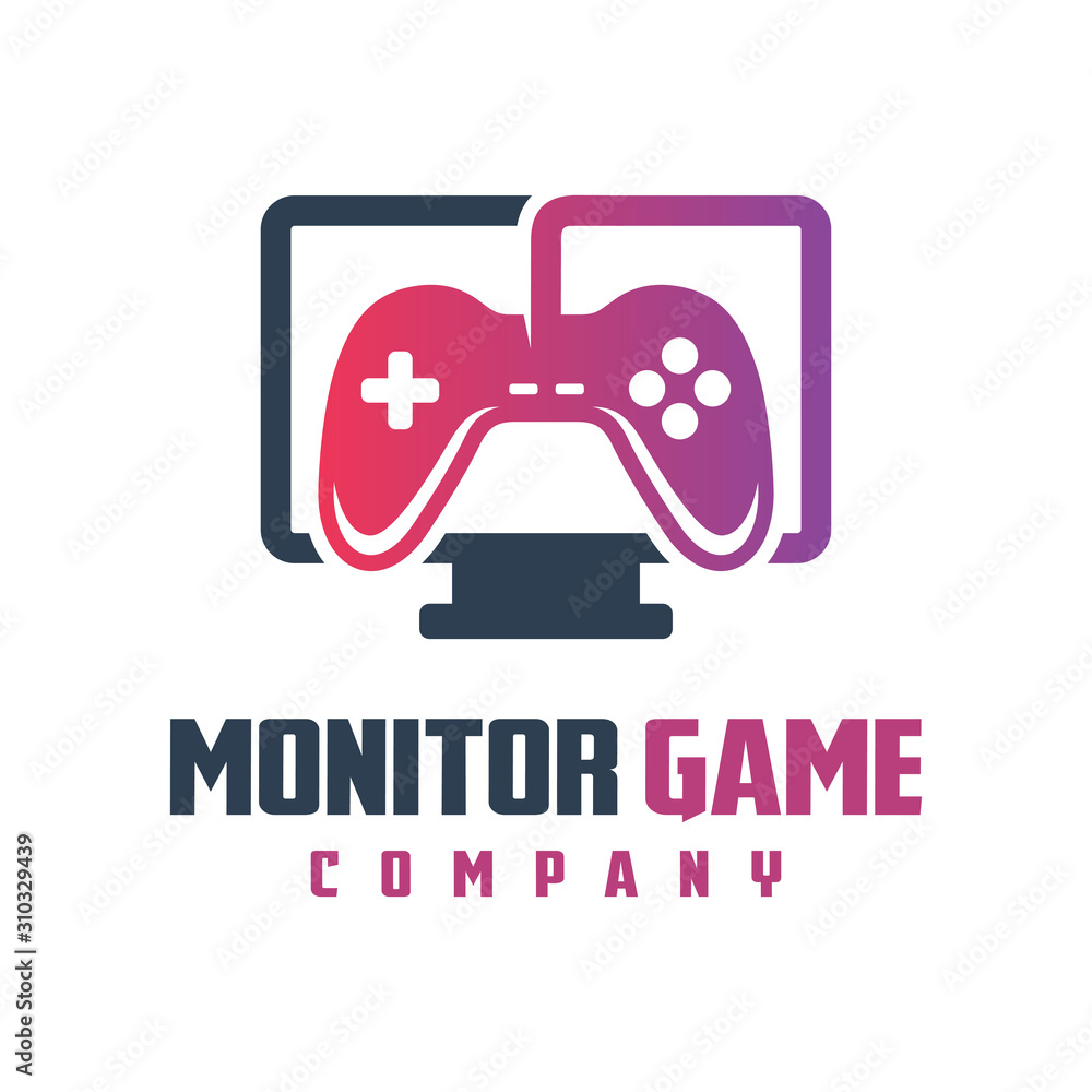 online game monitor logo design Stock Vector | Adobe Stock