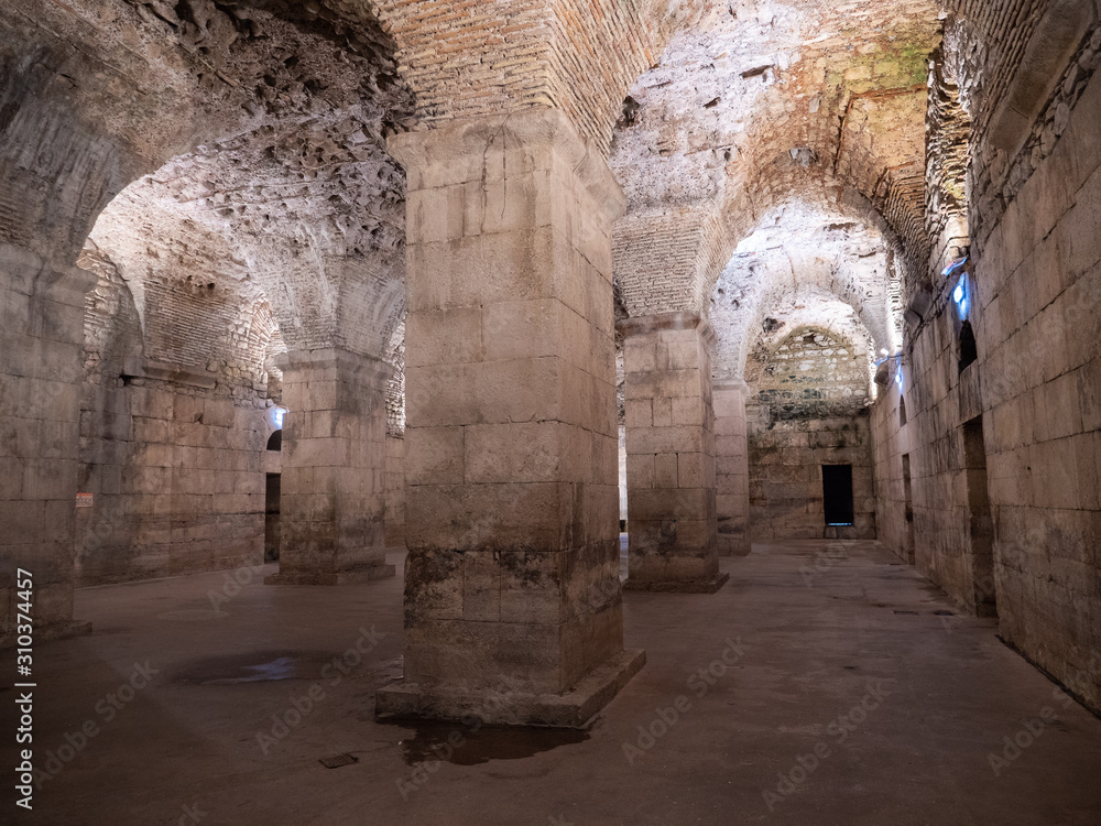 Underground Diocletians Palace in Old Town Split, Croatia Stock Photo | Adobe Stock
