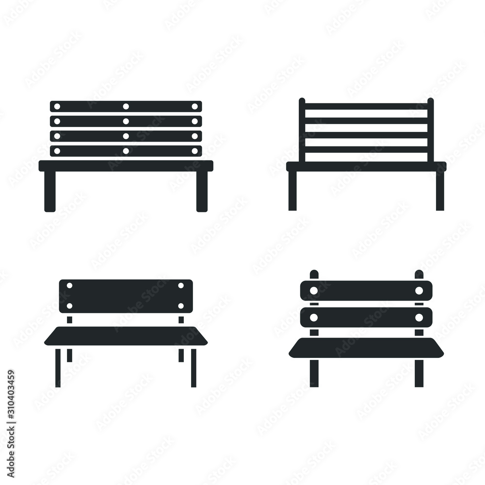 park bench icon template color editable. Benches symbol vector sign ...