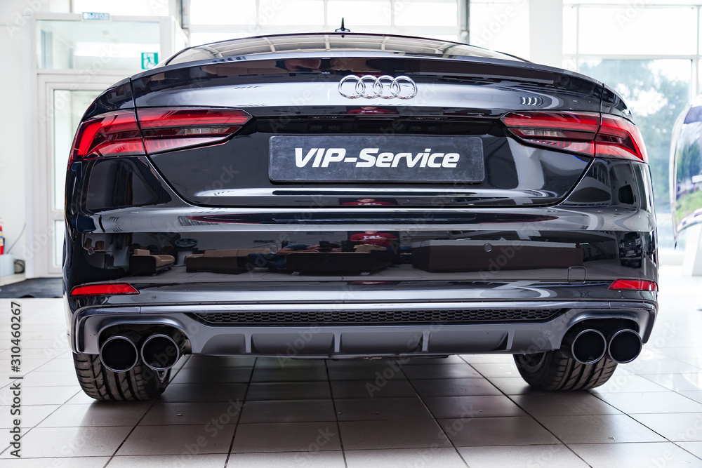 Rear view of the 2019 Audi A5 Sportback prepared for sale and exhibited ...
