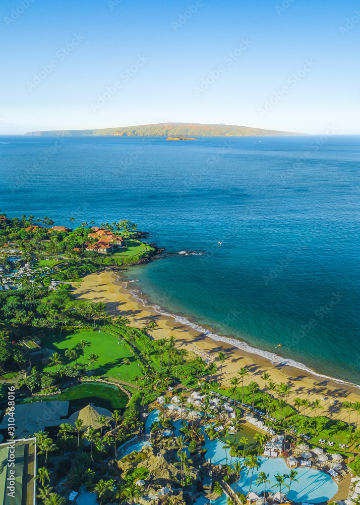 Foto de Stock Vertical, portrait orientation drone picture showing the ...