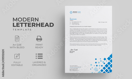 Letterhead Template | Editable Letterhead Design Stock Vector | Adobe Stock