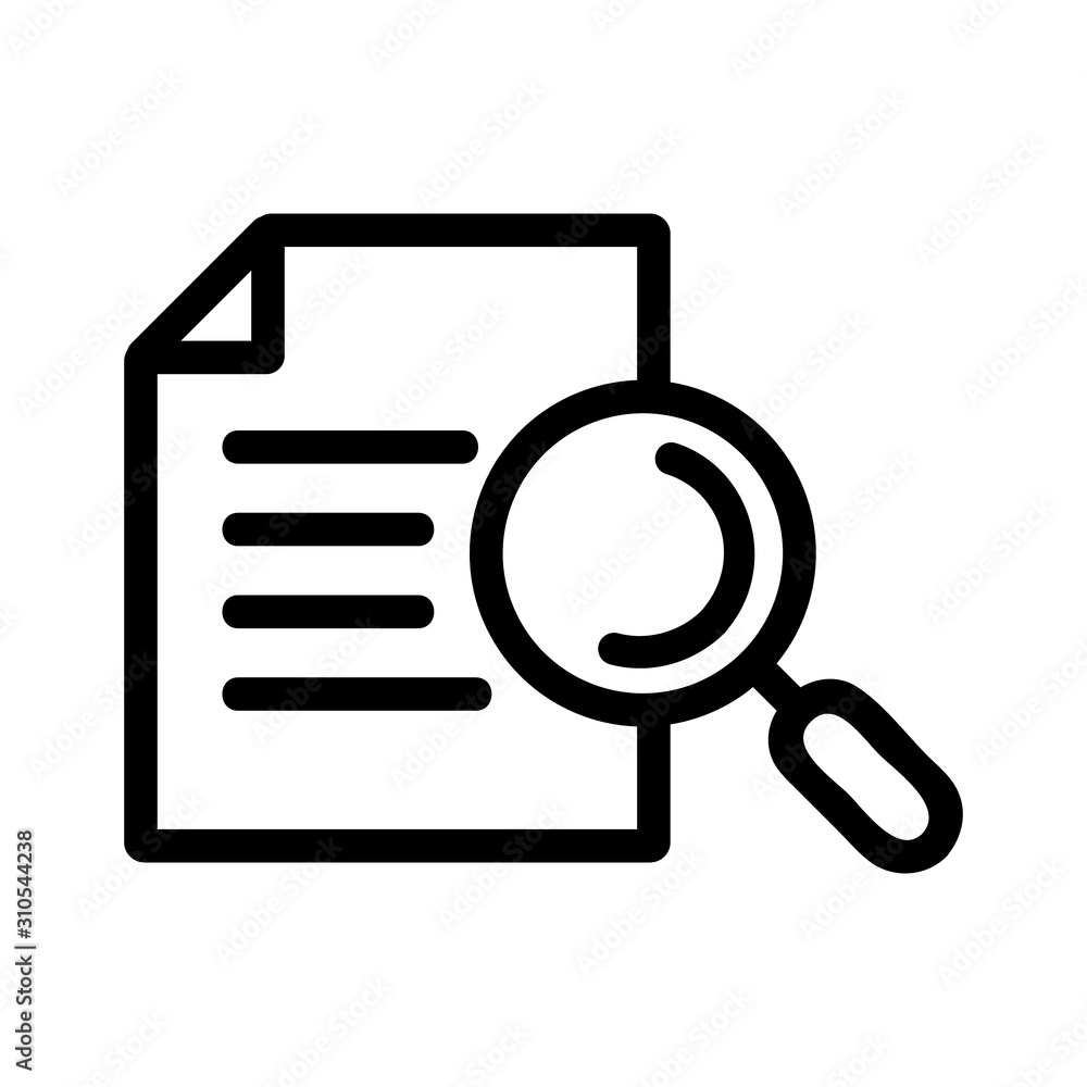 Search for information icon vector. A thin line sign. Isolated contour ...