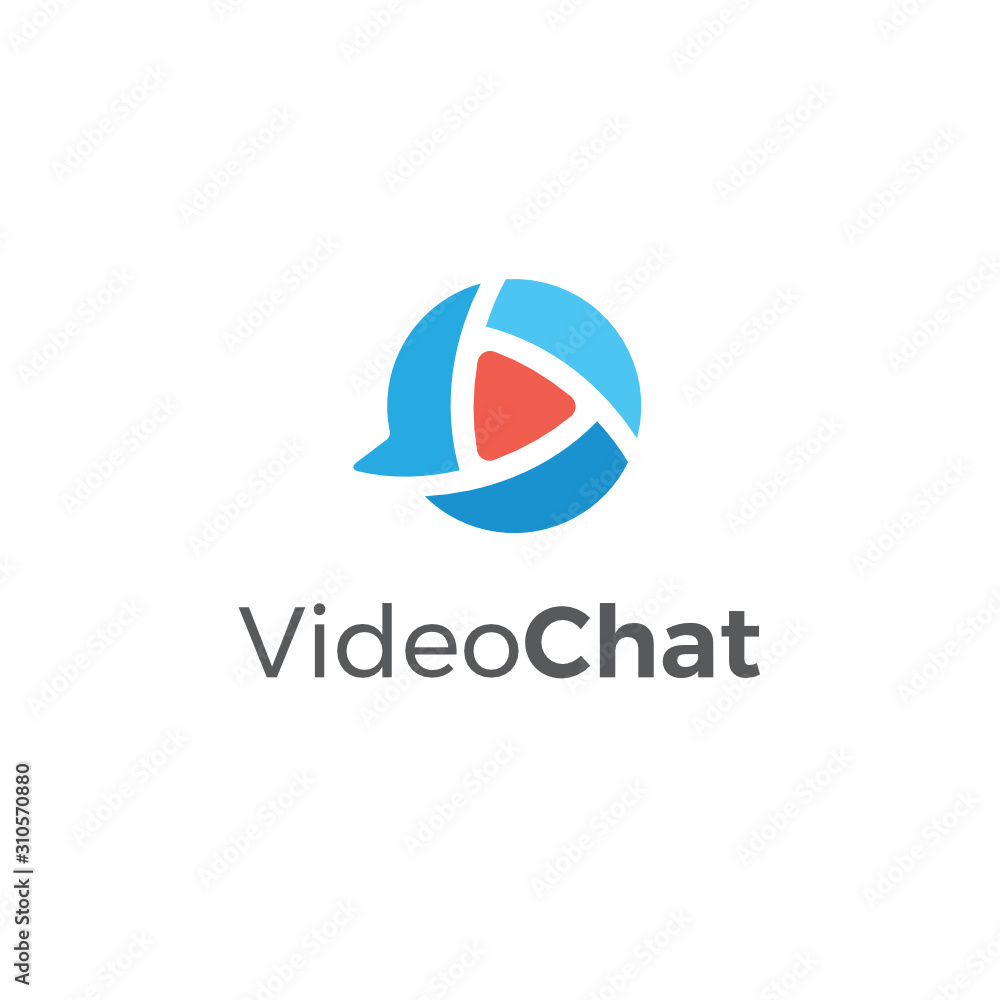Video Call Talk Chat Vector Illustration Logo Stock Vector | Adobe Stock