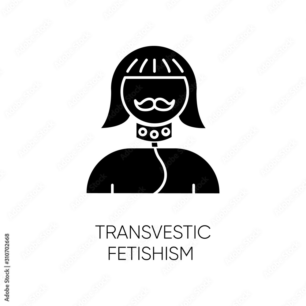 Vector de Stock Transvestic fetishism glyph icon. Drag crossdressing ...