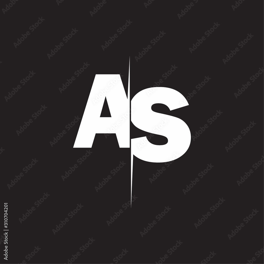 AS Logo Letters black background Stock Vector | Adobe Stock