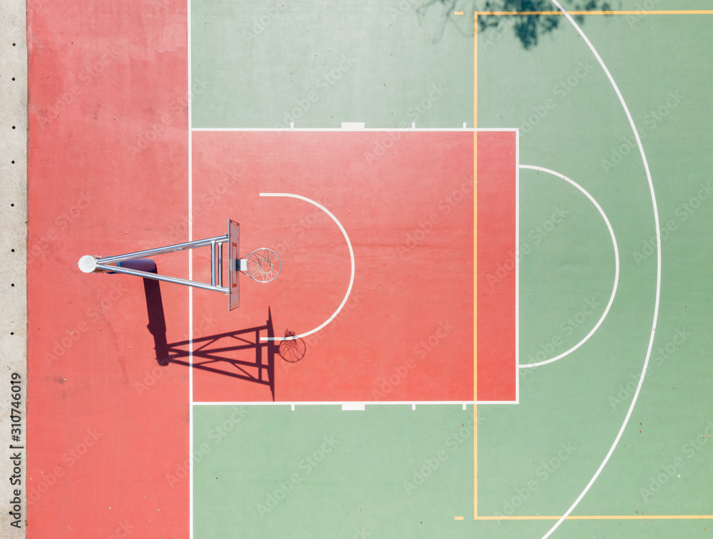 Aerial view of basketball court Stock Photo | Adobe Stock
