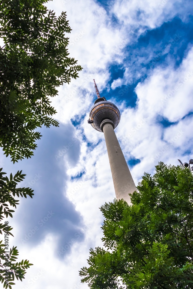 The Television tower, Berliner Fernsehturm, has a total height of 368 ...