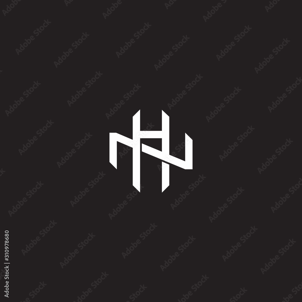 Initial letter overlapping interlock logo monogram line art style Stock ...