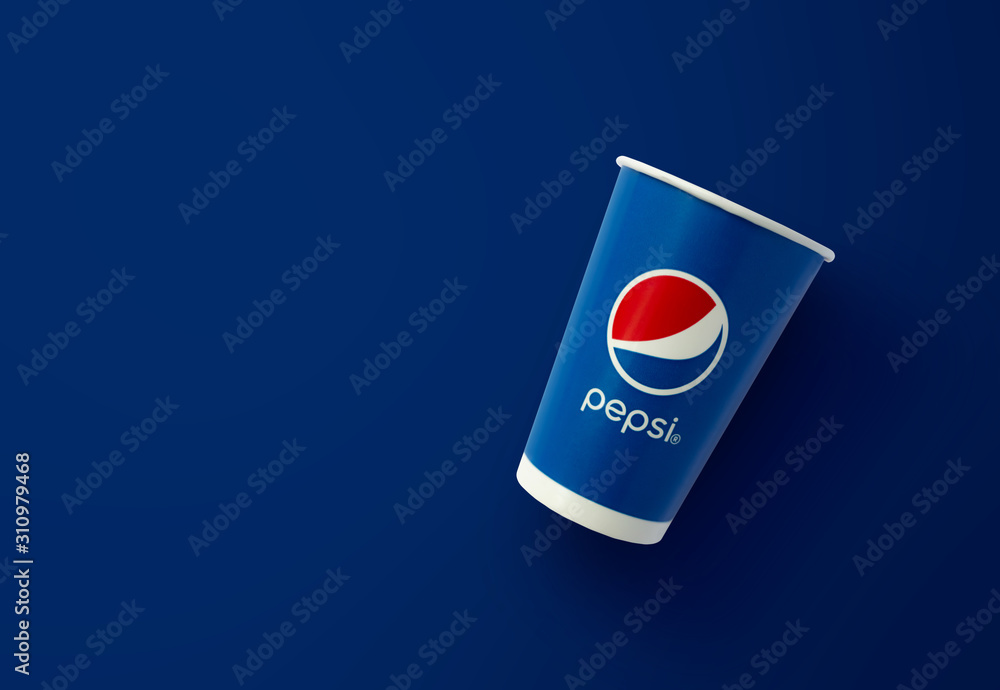 BANGKOK, THAILAND - December 18, 2019: Pepsi paper cup with new Pepsi ...