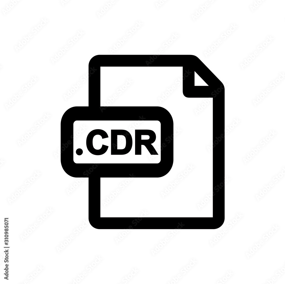 CDR vector file extension icon. Stock Vector | Adobe Stock