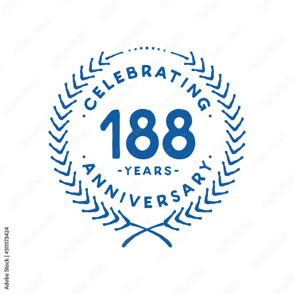 188 years design template. 188th logo. Vector and illustration. Stock ...