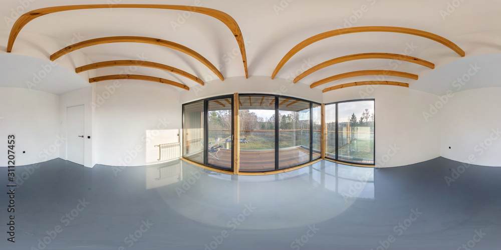 full seamless hdri panorama 360 angle in white empty apartment interior ...
