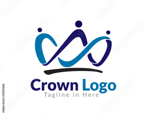 Crown king team business infinity logo design inspiration Stock Vector ...