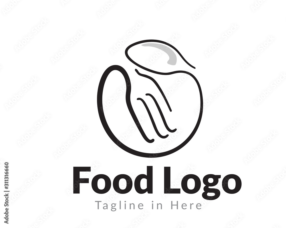 Circle food fork spoon logo design inspiration Stock Vector | Adobe Stock