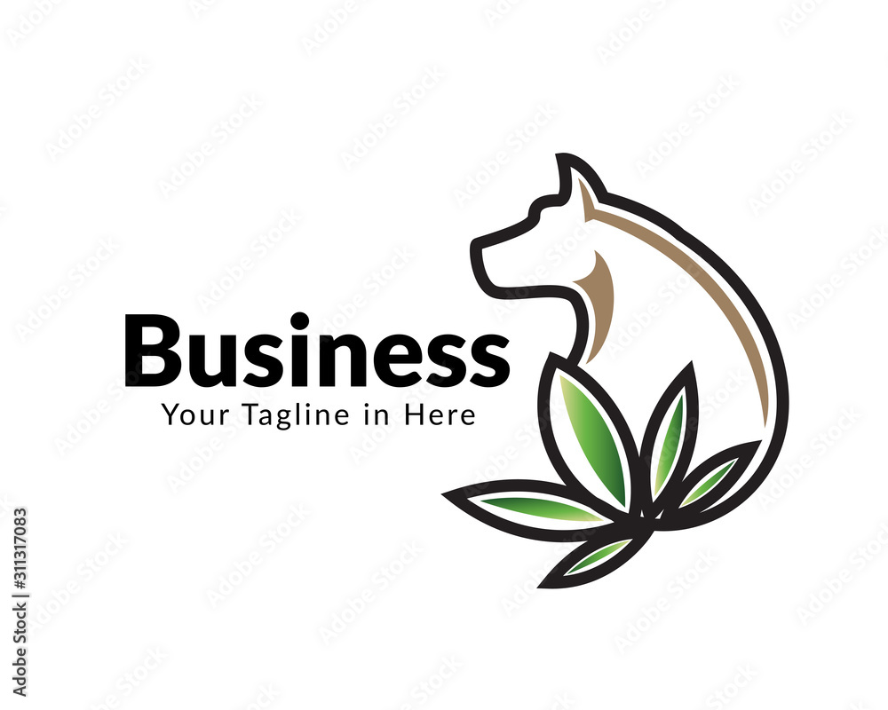Stand dog cannabis logo design inspiration Stock Vector | Adobe Stock