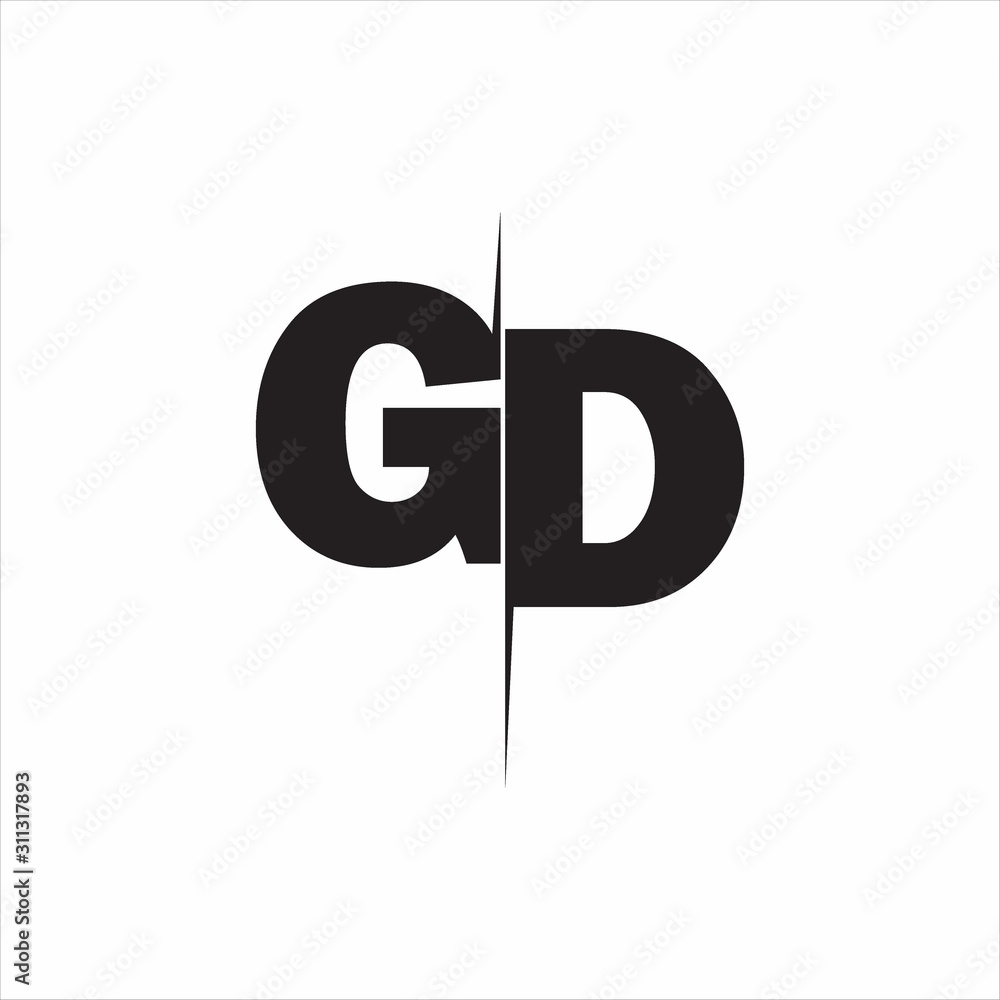 GD Logo Letters white background Stock Vector | Adobe Stock