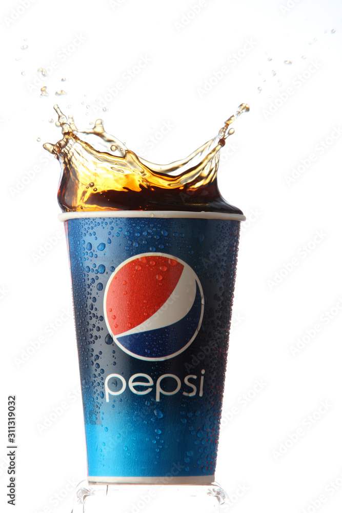 pepsi paper cup with the splash Stock Photo | Adobe Stock