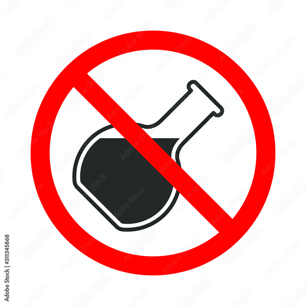 Free of chemical additives graphic icon. Without chemicals sign ...