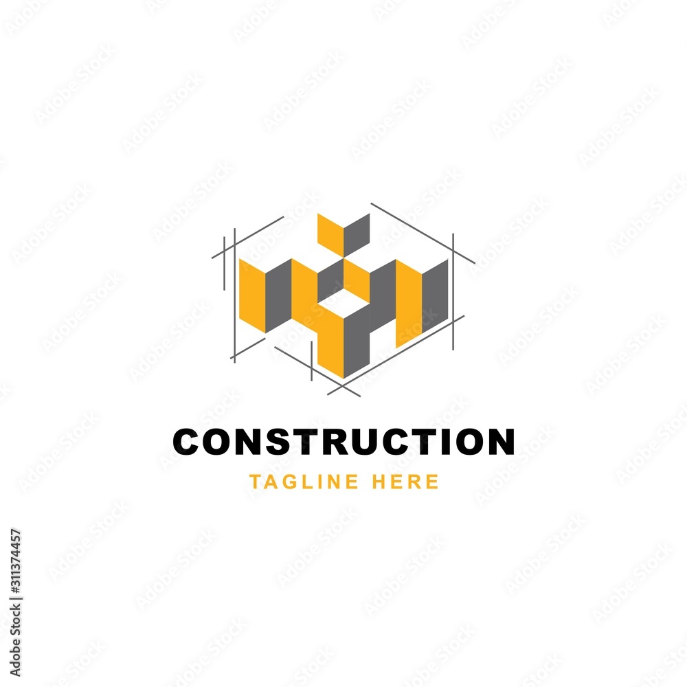 Construction logo design symbol vector template.Architect illustration ...