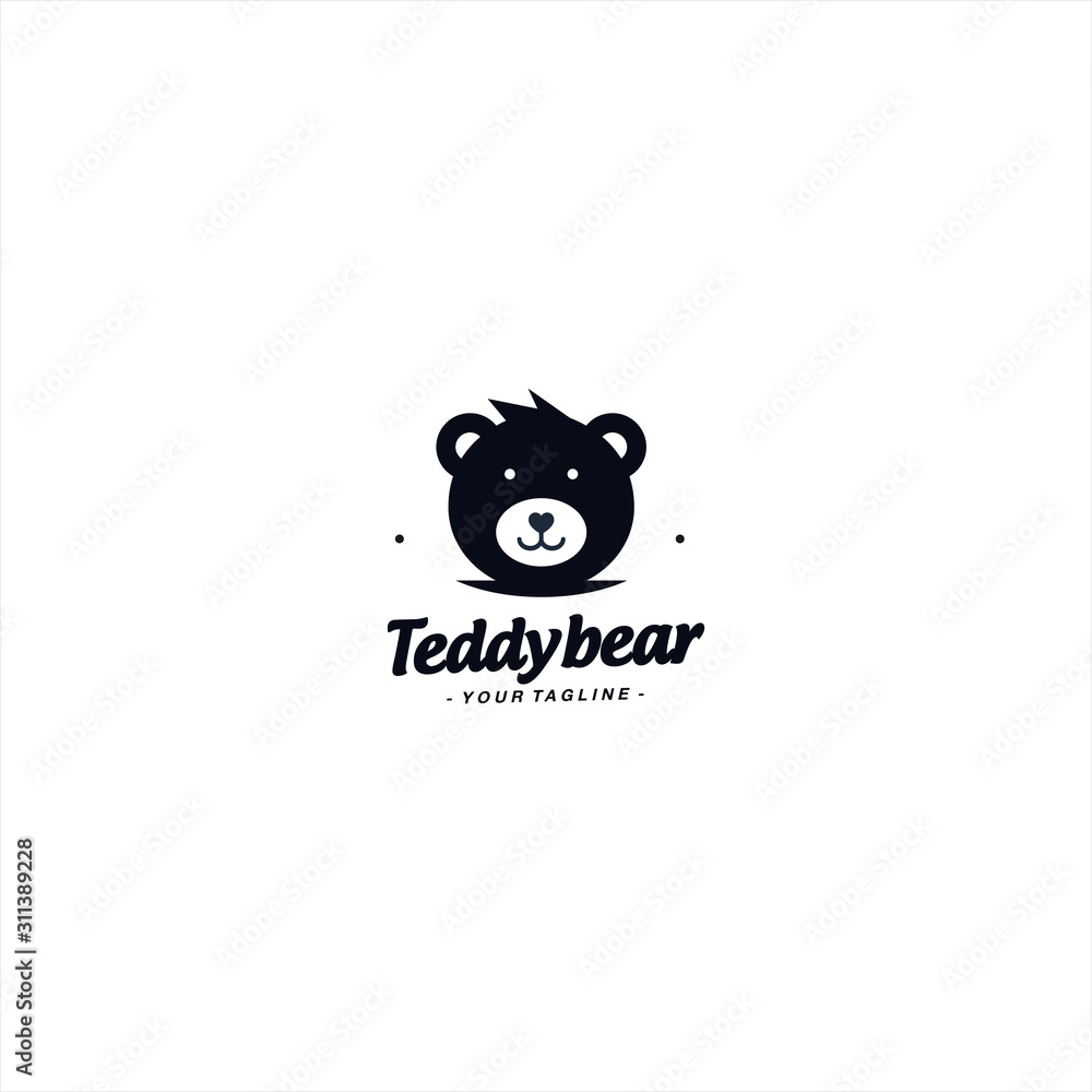 Teddy Bear logo design template Stock Vector | Adobe Stock