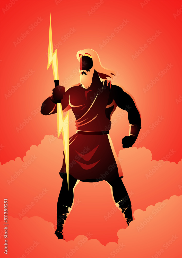 Zeus The Father of Gods and Men Stock Vector | Adobe Stock