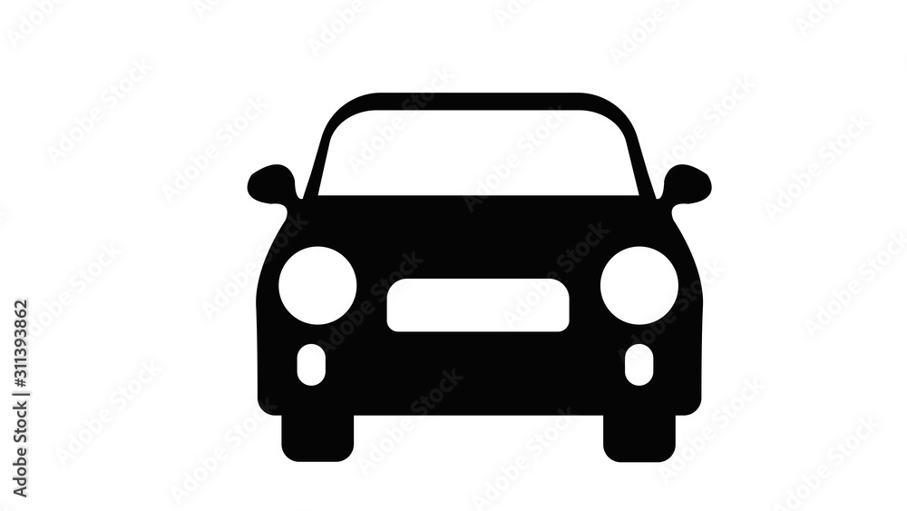 Car front view icon on transparent background Stock Illustration ...