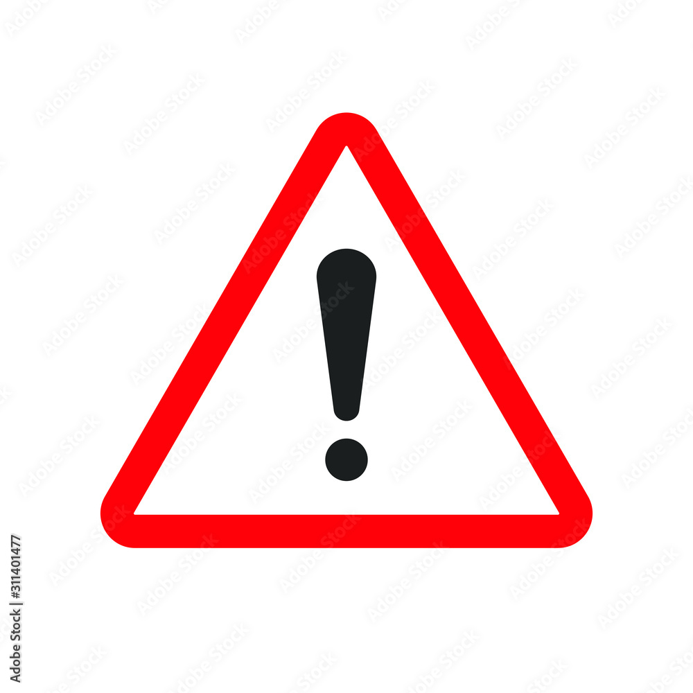Caution warning sign message. Editable triangle hazard symbol vector ...