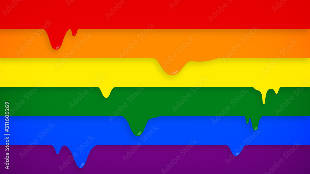 Rainbow flag of the LGBT movement with horizontally layered stripes ...