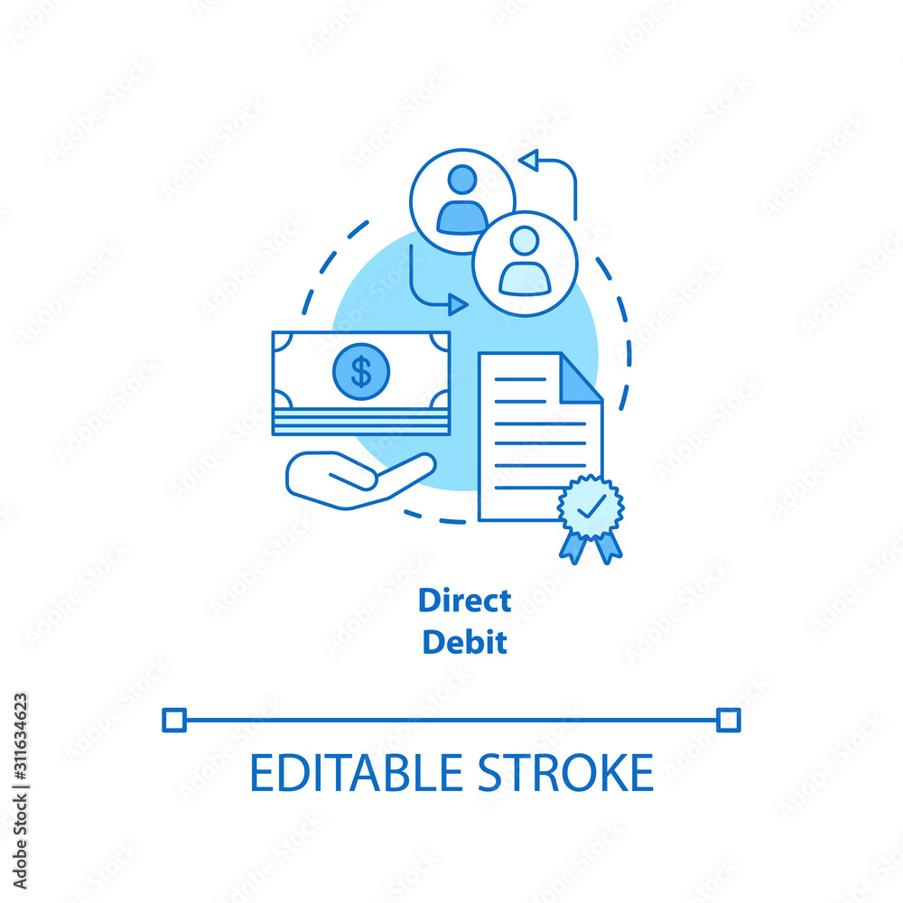 Image vectorielle Stock Direct debit turquoise concept icon. Financial ...