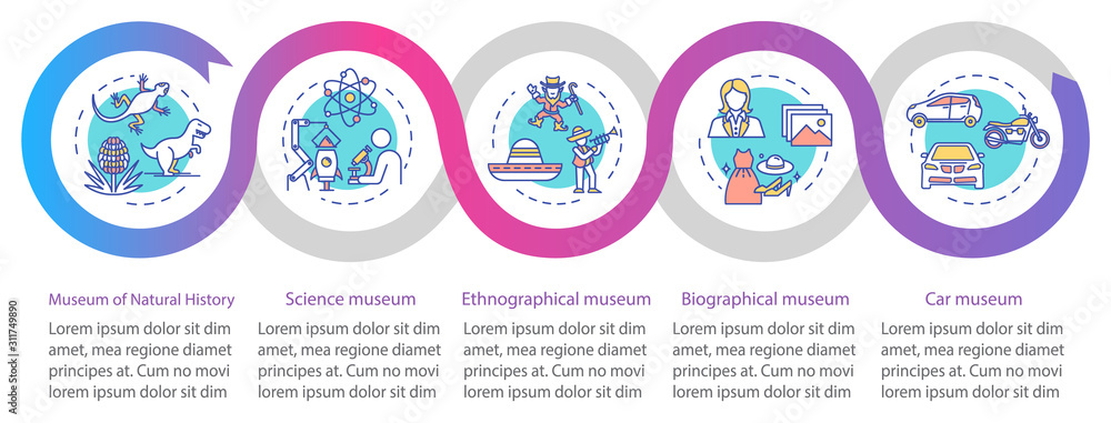 Exhibition and museum vector infographic template. Natural history ...
