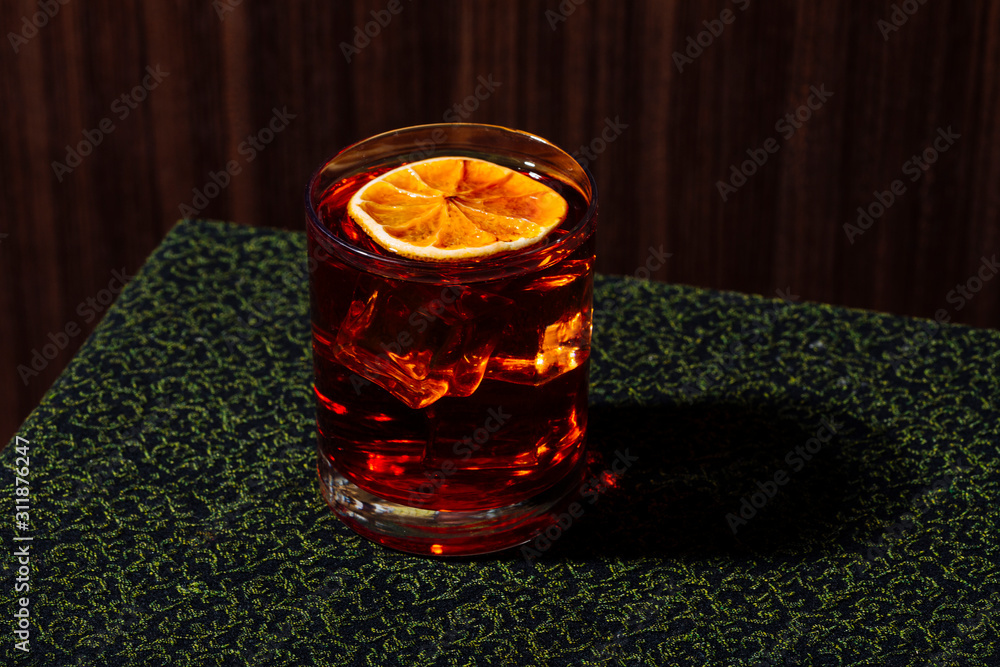 Negroni, an italian cocktail, an apéritif, first mixed in Firenze ...