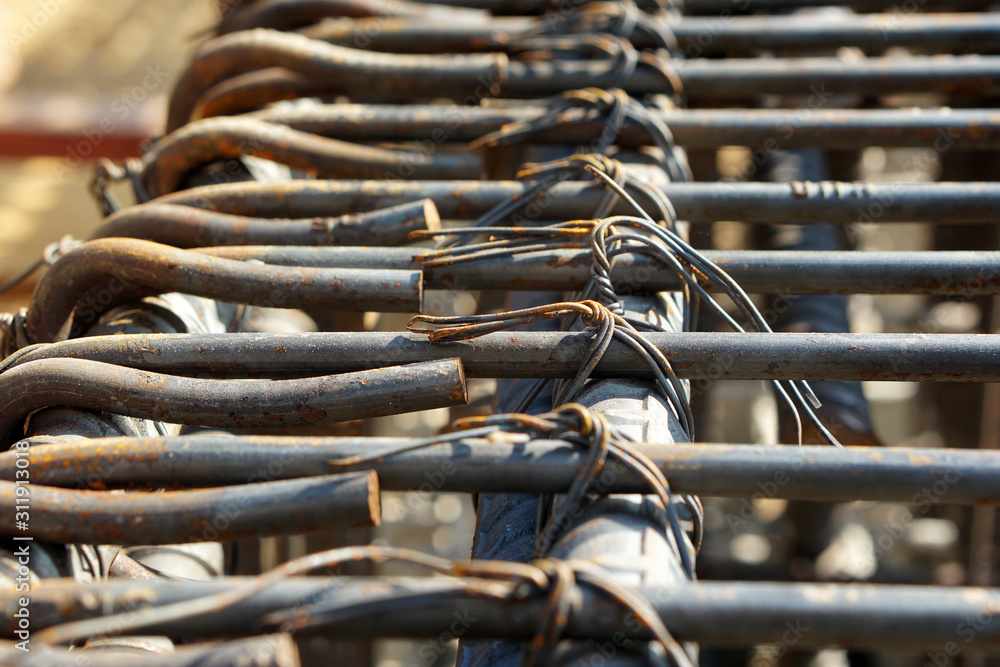 Deformed steel fastened with steel wire, Wire truss scheme for making ...
