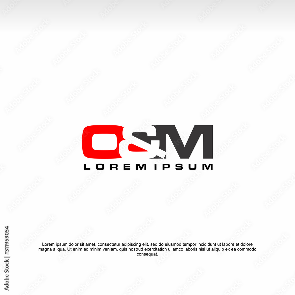 Initial letter logo, O&M Logo, template logo Stock Vector | Adobe Stock
